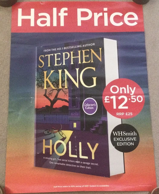 HOLLY-STEPHEN KING.VERY RARE WHSMITH Collectors Edition Shop Display ...
