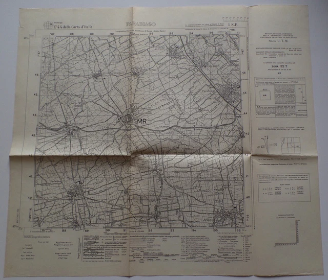 CARTINA PARABIAGO ORIGINALE F°.44 - 1935 Istituto Geog. Militare EUR 22 ...