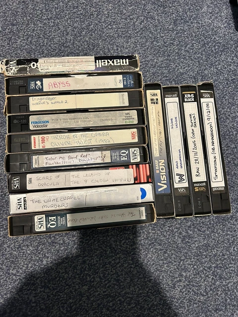 VHS VIDEO CASSETTE Tapes with TV Recordings Movies WWE Horror £15.00 ...