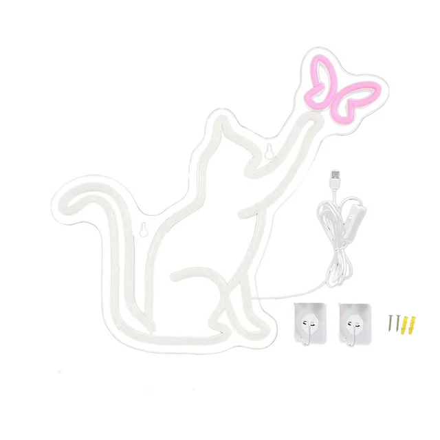 NEON SIGN USB Powered Dimmable Butterfly LED Neon Light Wall Decor ...