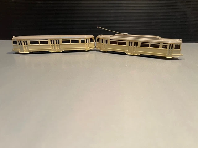 STADT STRASSENBAHN TRIEBWAGEN mit Beiwagen Tram Bahn Anhänger Wiking H0 ...