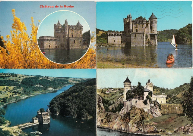 LOT DE 4 cartes postales anciennes old postcards château de la Roche ...