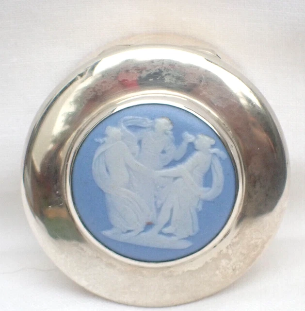 ANTIQUE COHEN & Charles Chester Silver Small Box Wedgwood Jasperware ...