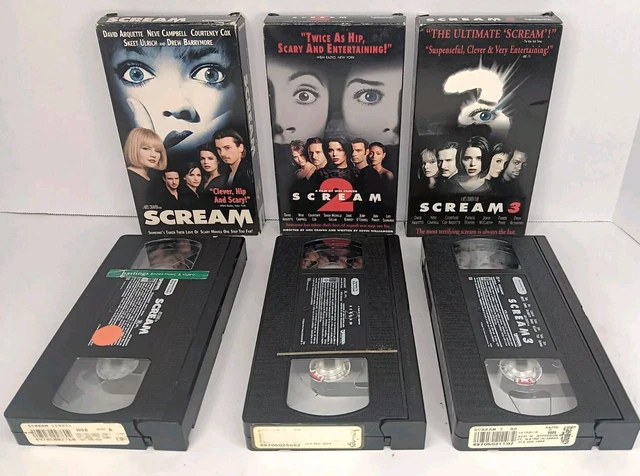 VTG VHS LOT SCREAM Trilogy 1 2 3 WES CRAVEN HORROR Movies ARQUETTE COX ...