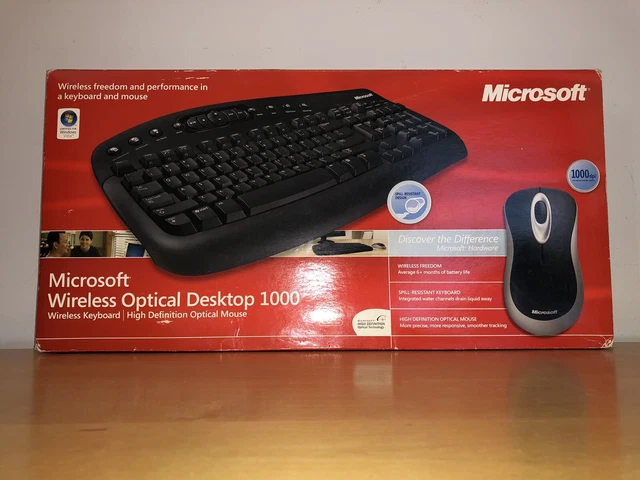 MICROSOFT WIRELESS OPTICAL Desktop 1000 Keyboard Optical Mouse $30.00 ...