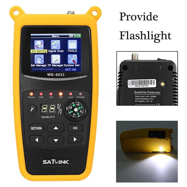 WS-6933 DIGITAL SATELLITE Finder Meter DVB-S/S2 Satfinder Signal Meter ...