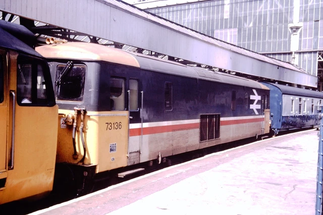 1980S BRITISH RAIL BR Diesel Electric Loco 73 136 Railway Slide Ref 27 ...