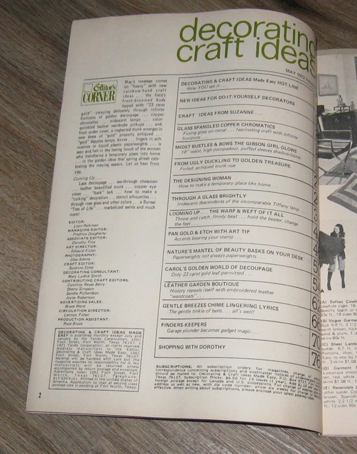 DECORATING CRAFT IDEAS Made Easy magazine May 1972 Leather Garden ...