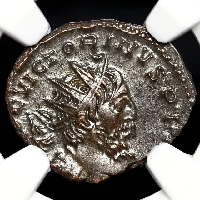 ANCIENT ROMAN COIN. Victorinus, 269-271AD. BI Double-Denarius. NGC Ch ...