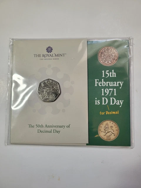 ROYAL MINT THE 50th Anniversary Of Decimal Day 2021 50p Coin 15th ...
