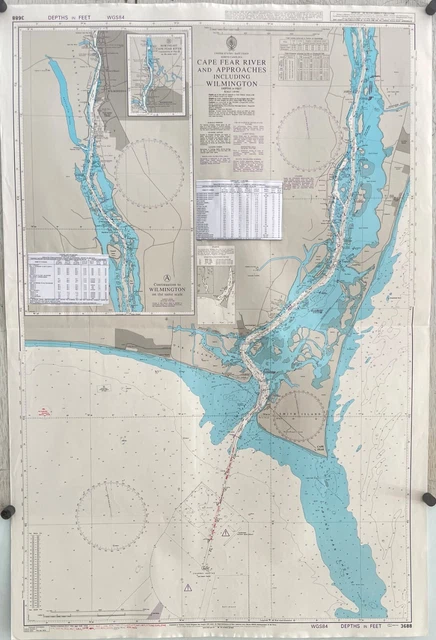 AMIRAUTÉ 3688 CAPE Fear Rivière Approches Inclus Wilmington Carte Chart ...