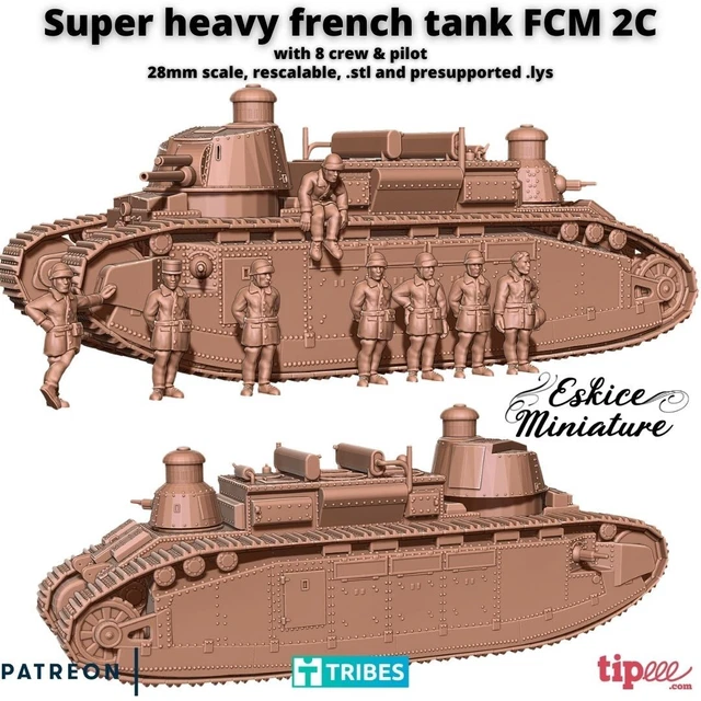 WW2 FCM 2C Super Heavy Tank - Wargames - Tabletop - Old World ...