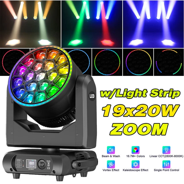 19X20W RGBW BEE Eye LED Beam Moving Head Light Zoom Wash Stage Light ...