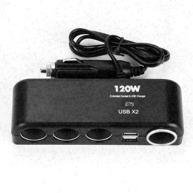 4 WAY 12 Volt USB Socket Car Cigarette Lighter Splitter Charger D3R9 ...