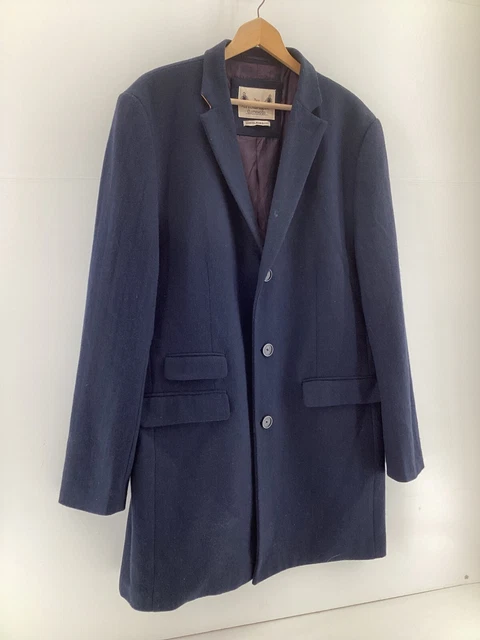 THE SPITALFIELDS CLOTHING Co Navy Blue Coat Size M L Wool Blend 48 ...
