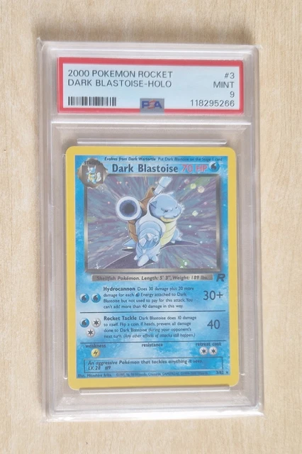 PSA 9 DARK Blastoise 3/82 Holo Pokemon Card - 2000 Team Rocket Mint £ ...