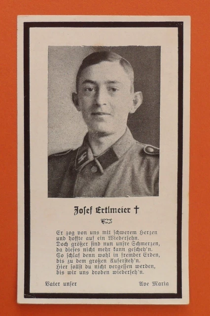 WW2 GERMAN DEATH Card Sterbebild Waffen-SS Panzer Regiment Rumania 1944 ...