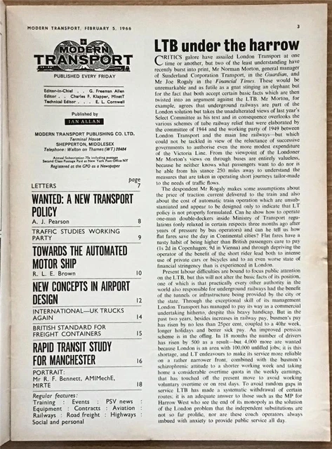 MODERN TRANSPORT MAGAZINE 5 FEB 1966 #2435 £14.99 - PicClick UK