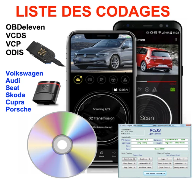 OBD ELEVEN OBD2 Liste de codification OBD 11 Codage VCDS OBD11 EUR 16 ...