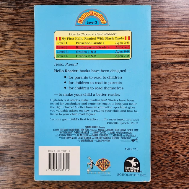 SPACE JAM : Hello Reader! by Inc. Staff Scholastic (1996, Trade ...