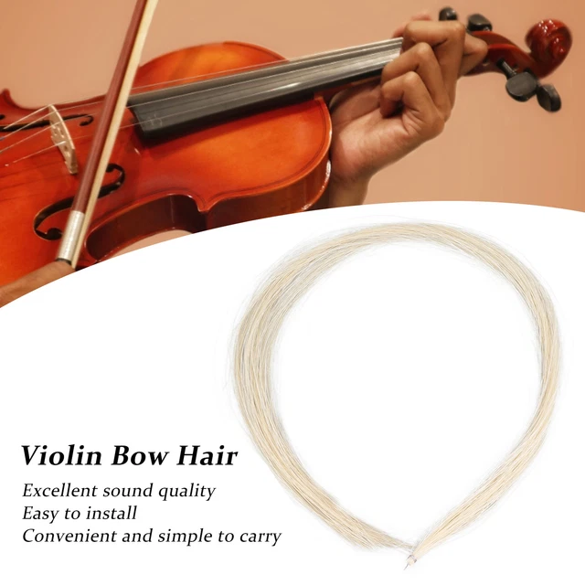 (1/2)VIOLIN BOW HAIR Professional White Violin Bow Replacement Horse ...