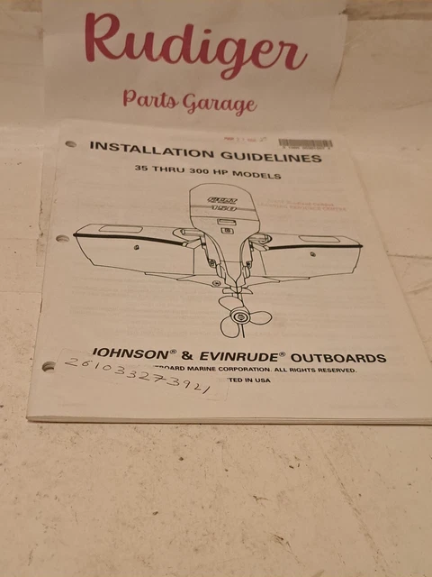 JOHNSON EVINRUDE 35 thru 300 HP Models Installation Guidelines $8.50 ...