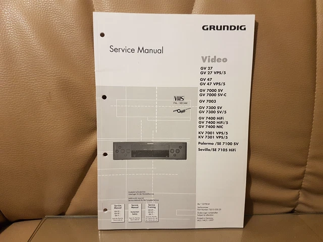 GRUNDIG GV 27 / 47 / 7000 / 7003 / 7300 / 7400 / 7001 /7301 Service ...