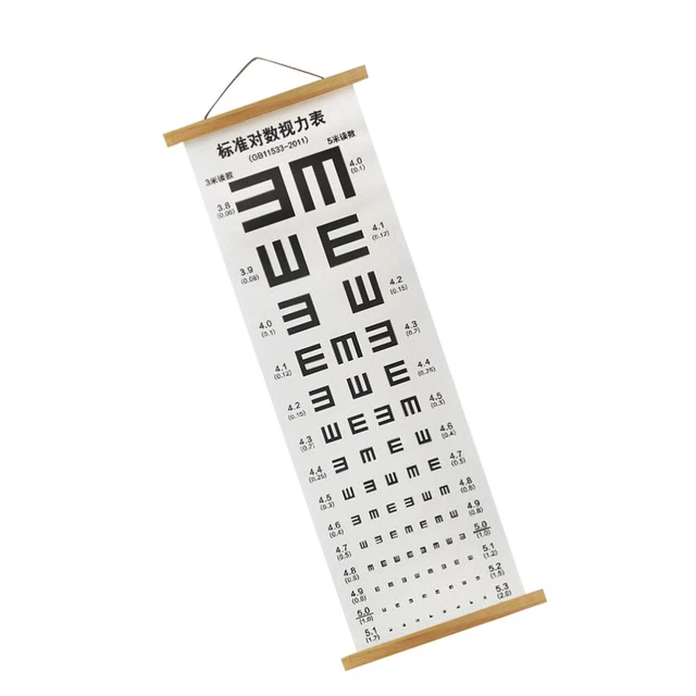 VISUAL TEST CHART hanging Visual Eye Testing Chart with Wooden Frame ...
