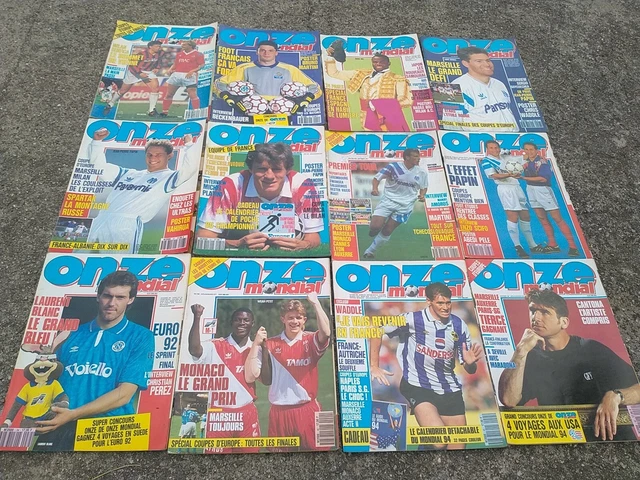 LOT 12 REVUES Magazines Onze Mondial Vintage Années 1990 1991 Livraison ...