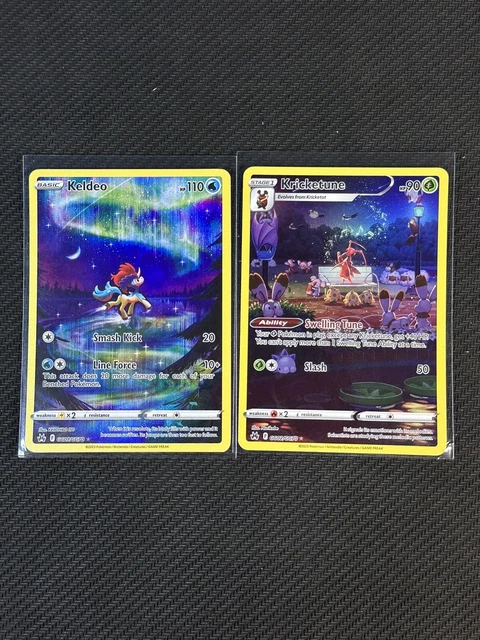 POKÉMON CARDS X2 Keldeo Kricketune Crown Zenith Galarian Gallery SWSH ...