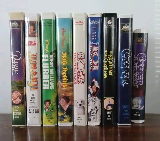 VINTAGE WALT DISNEY/FAMILY VHS LOT 9 Titles Flubber Jumanji Babe Mary ...