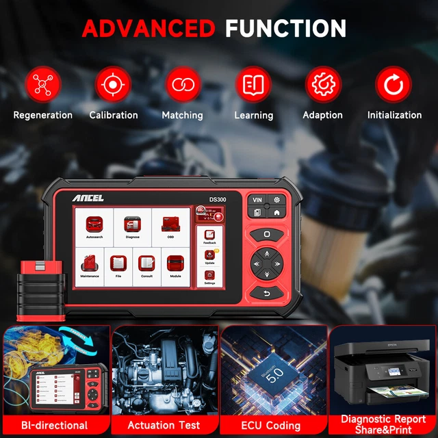 ANCEL DS300 OBD2 Scanner ECU Coding Bi-directional Diagnostic Device All System EUR 342,91 ...