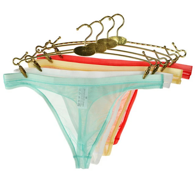 MEN SEXY SEE-THROUGH Mesh G-String Briefs Male Low Waist Underwear T ...