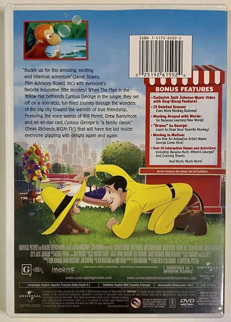 CURIOUS GEORGE DVD Universal Studios 2006 Will Ferrell Drew Barrymore ...