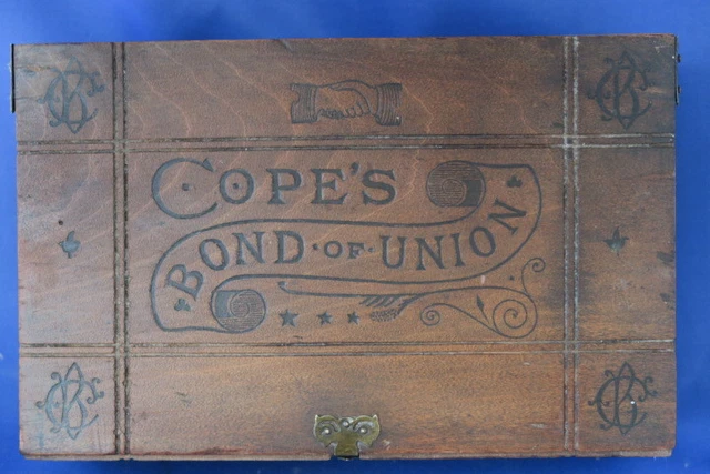 ANTIQUE COPE'S BOND of Union Fine Flavoured Tobacco Wooden Box £19.99 ...