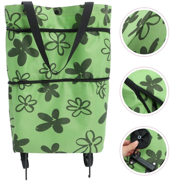 GROCERY SHOPPING CART with Wheels Storage on Hand-pulled Folding $37.71 ...