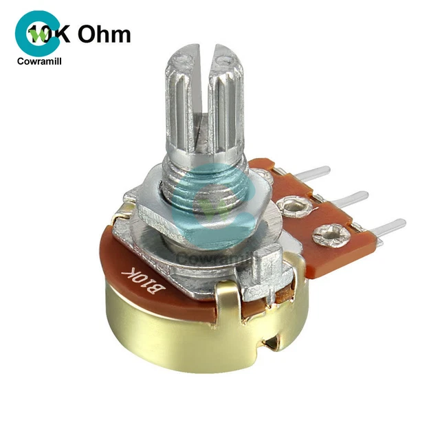5PCS WH148 B10K 3 Pin 15MM Rotary Potentiometer With Nuts Ohm Linear ...