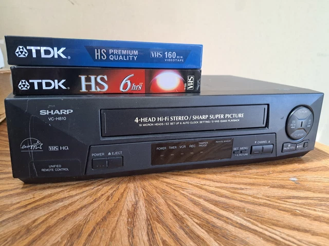SHARP VC-H810U - 4-Head Hi-Fi Stereo VCR VHS Player - Tested -W/ 2 New ...