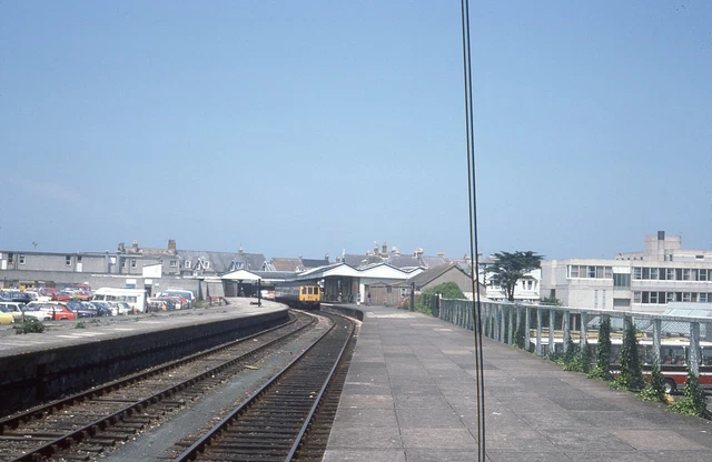 ORIGINAL SLIDE . British Railways ex-GWR NEWQUAY STATION Cornwall ...