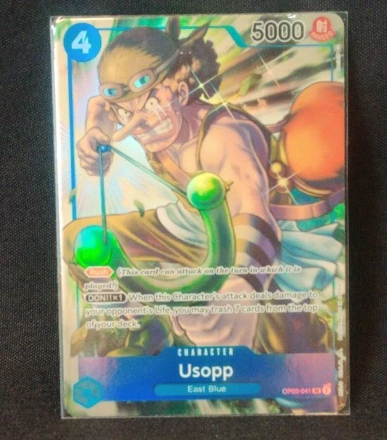 NEUF COMME NEUF pièce TCG Usopp OP03-041 ALT ART super rare piliers d'anglais strict EUR 38,58 ...