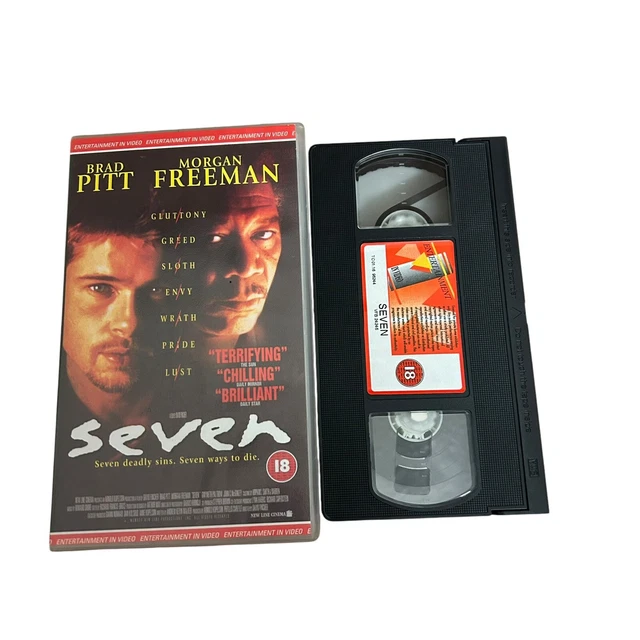 SEVEN (SE7EN) VHS Tape - 1995 (Entertainment In Video) Morgan Freeman ...