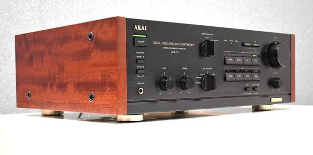 AKAI AM-55 Stereo-Vollverstärker mit DA Wandler Holzseiten Zubehör und ...