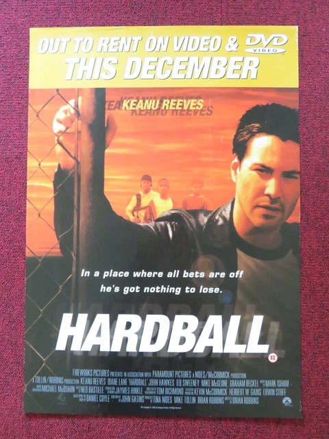 HARDBALL VHS & Dvd Video Poster Keanu Reeves Diane Lane 2001 £15.99 ...