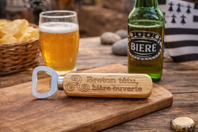 DÉCAPSULEUR EN BOIS - Breton têtu, bière ouverte EUR 9,90 - PicClick FR