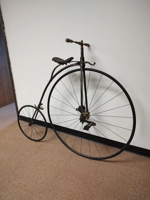 ANTIQUE 1873 FRENCH High Wheel Bicycle Penny farthing Ordinary 40 X 20 ...