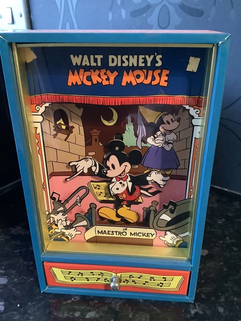 VERY RARE WALT Disney’s Mickey Mouse In Maestro Mickey Music Box 1980’s ...