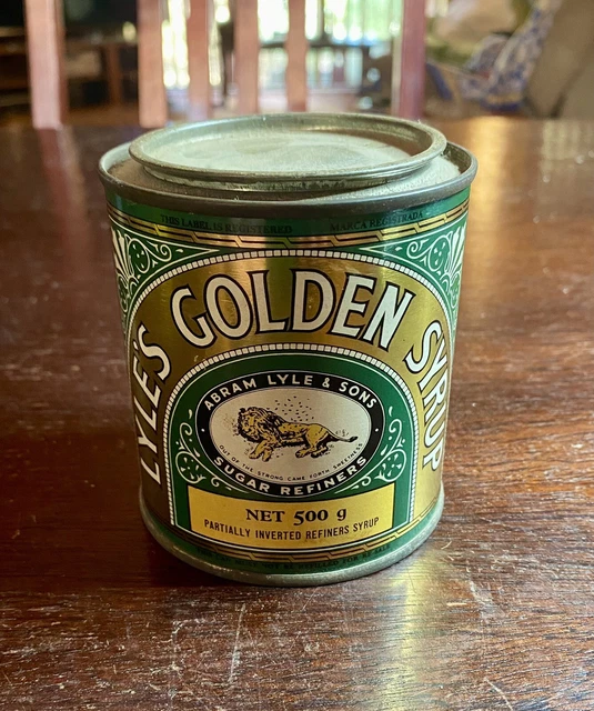 OLD VINTAGE ABRAM LYLE & SONS GOLDEN SYRUP GRAPHIC TIN LION TIN LONDON ...