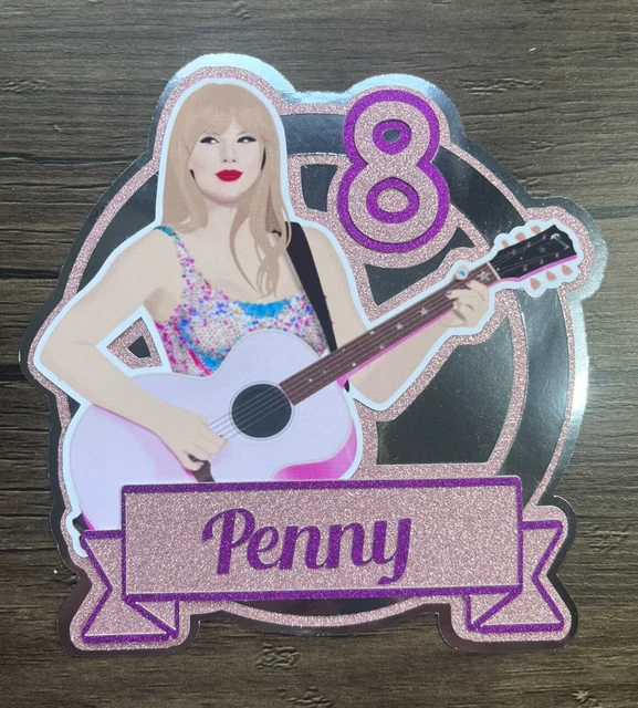 PERSONALISED TAYLOR SWIFT Swifty Birthday Cake Topper Glitter Any Age ...