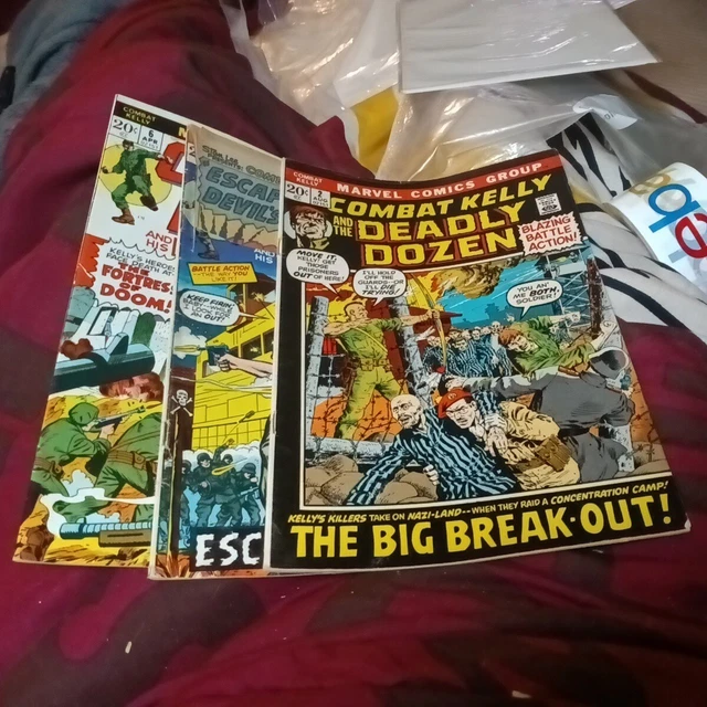 COMBAT KELLY AND His Deadly Dozen 2 5 6 Marvel Comics 1972 Bronze Age ...