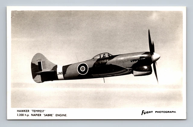 RPPC WWII RAF Hawker Tempest Fighter Aircraft FLIGHT Photograph ...